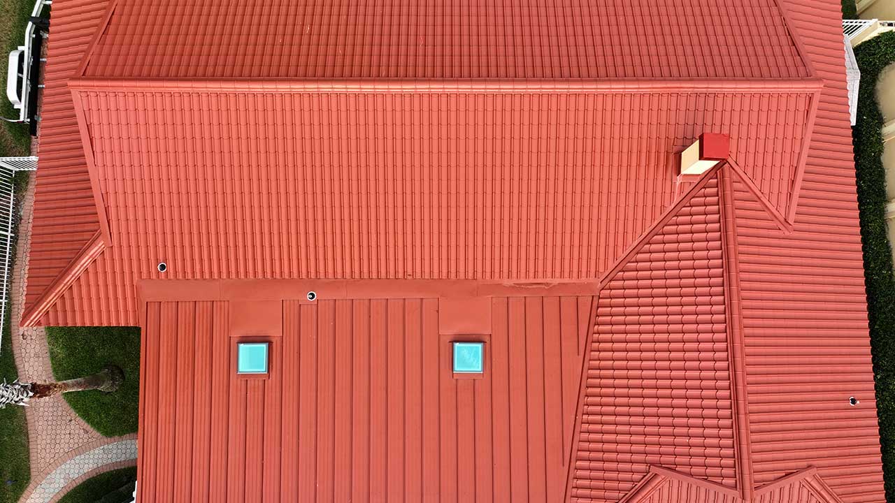 Red Standing Seam Metal Roof